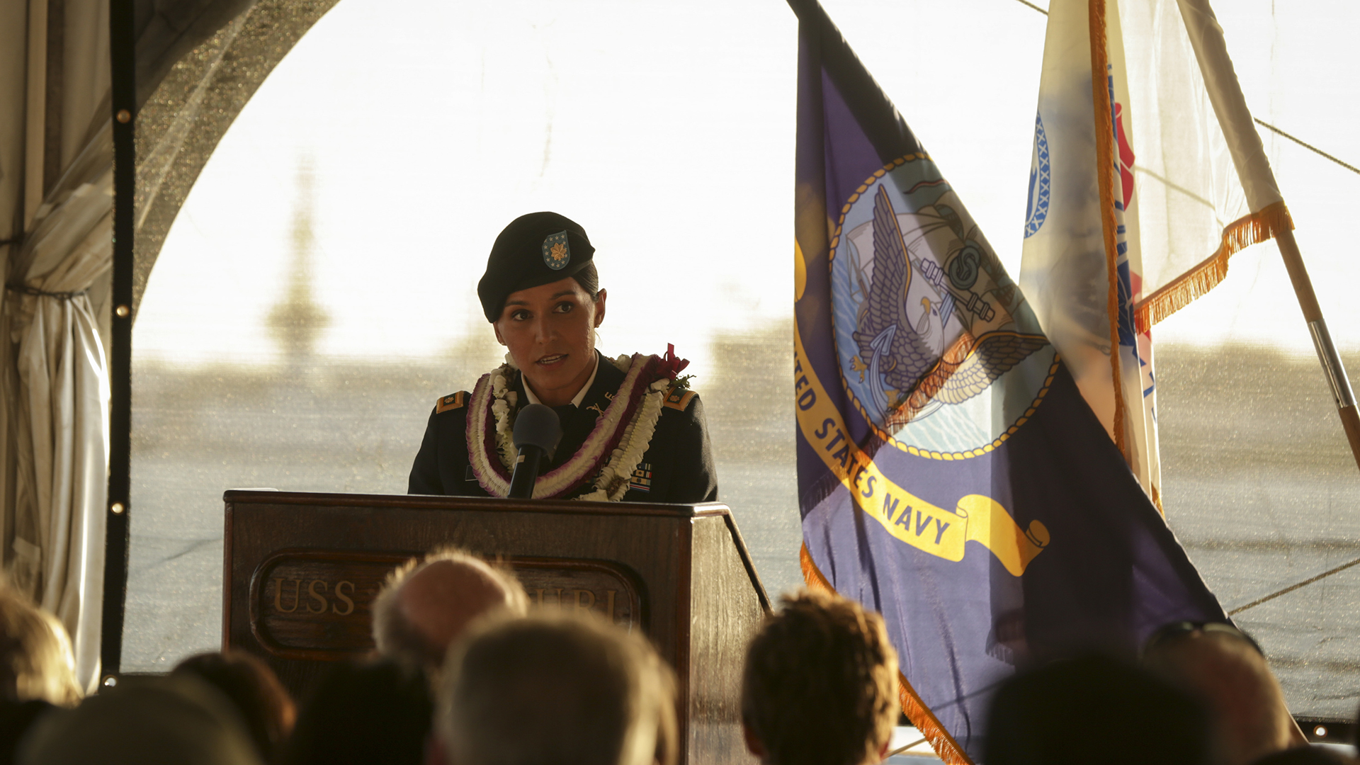 Tulsi Gabbard blasts ‘self-serving politicians’ while in Army uniform