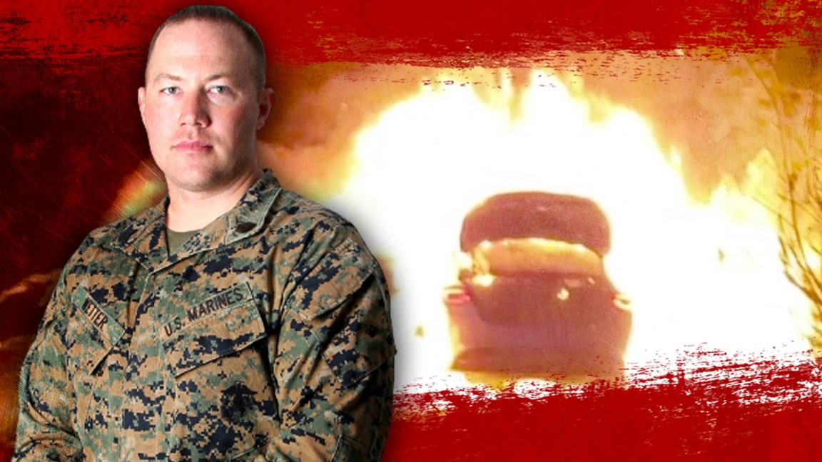 VIDEO: This Marine raced to a burning car to save an infant