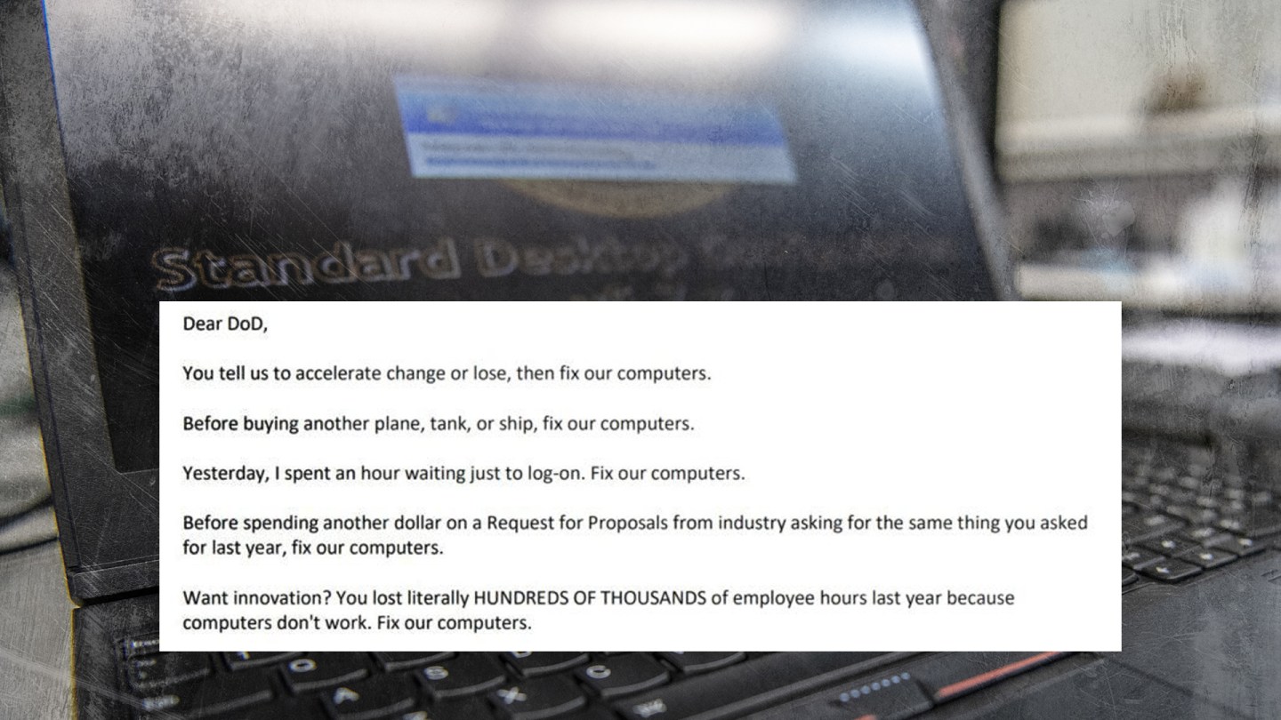 Viral letter begging the military to ‘fix our computers’ reaches Pentagon