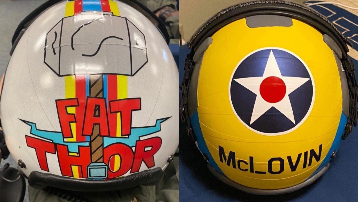 Air Force fighter pilot makes badass custom helmet decals for fellow flyers
