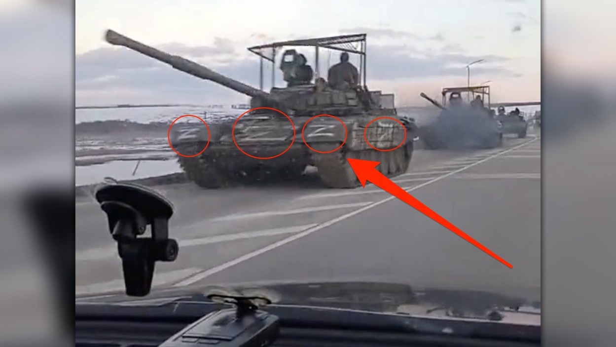 Why does Russian military equipment in Ukraine have Z symbols?