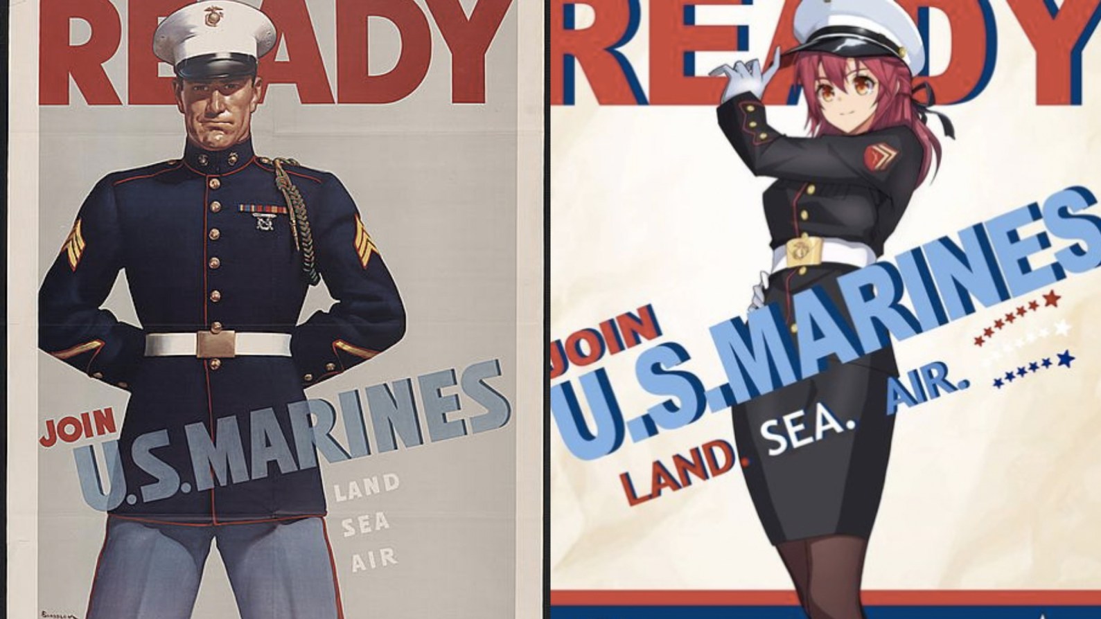 A US Marine's anime-style recruitment posters have gone viral