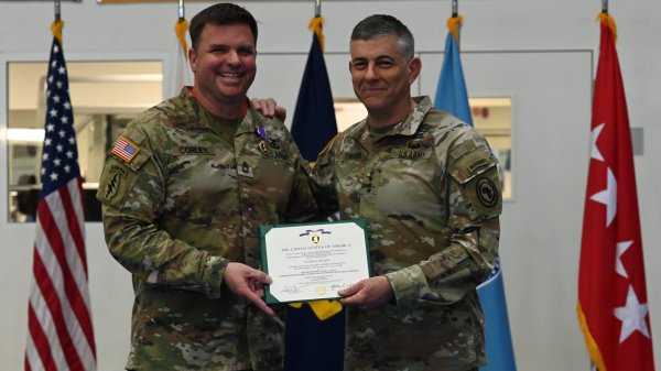 Soldier awarded Purple Heart after being wounded in Northern Africa