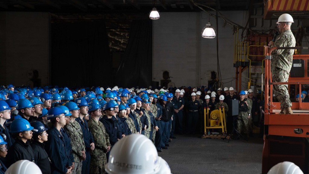 Navy’s top enlisted leader gives speech to USS George Washington crew