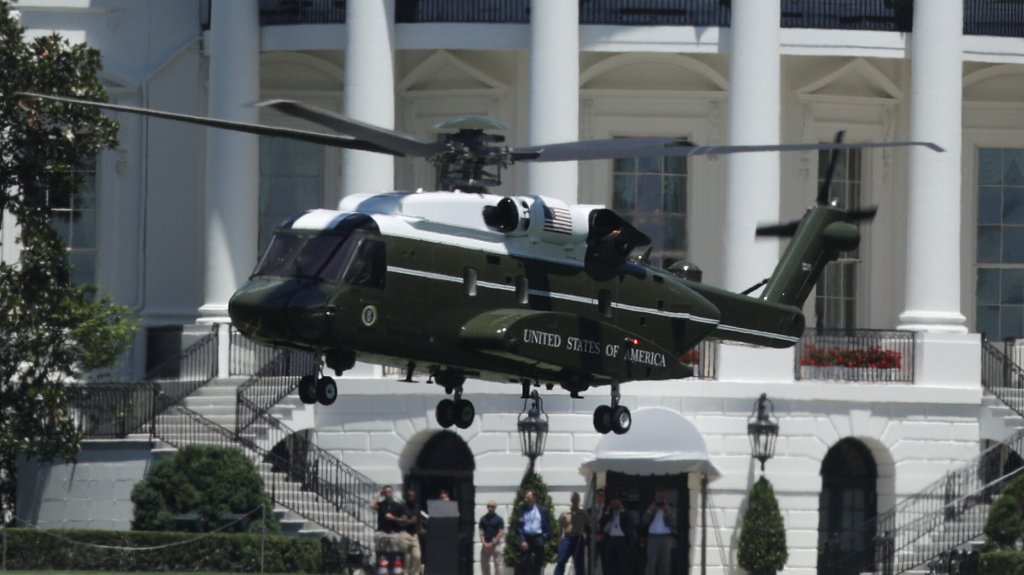 New Marine One chopper soon entering service, even if it burns the grass