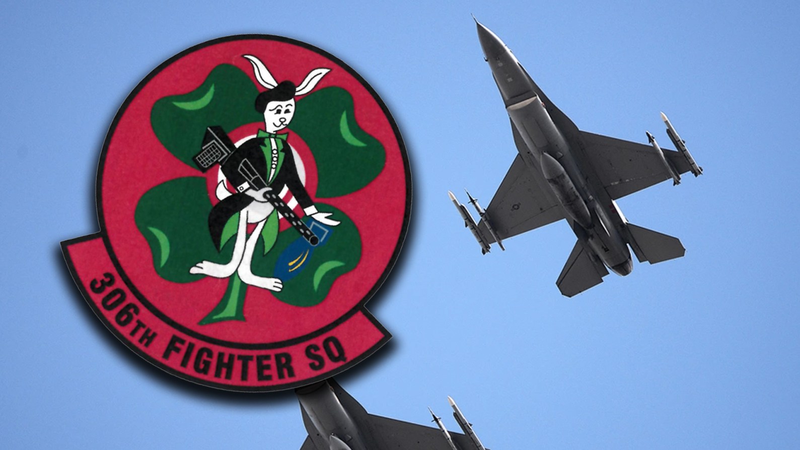 Air Force’s 306th Fighter Squadron mascot is a machine gun-toting bunny