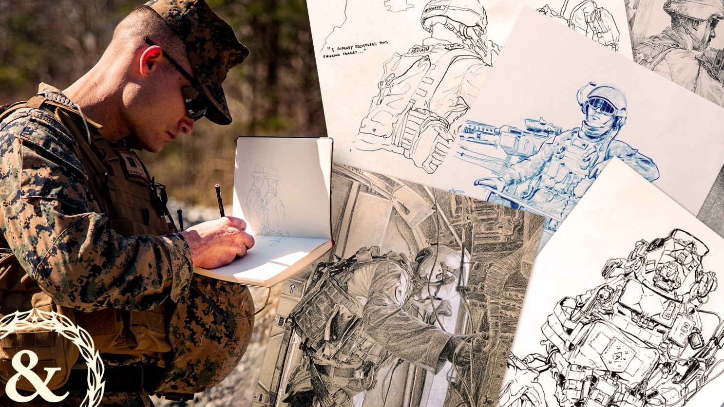 How a few good illustrators capture the heroism of Marines on canvas