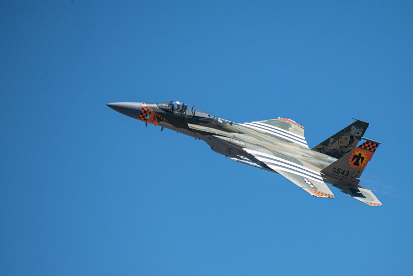 Air Force F-15 paint job honors WWII hero who gave up his parachute