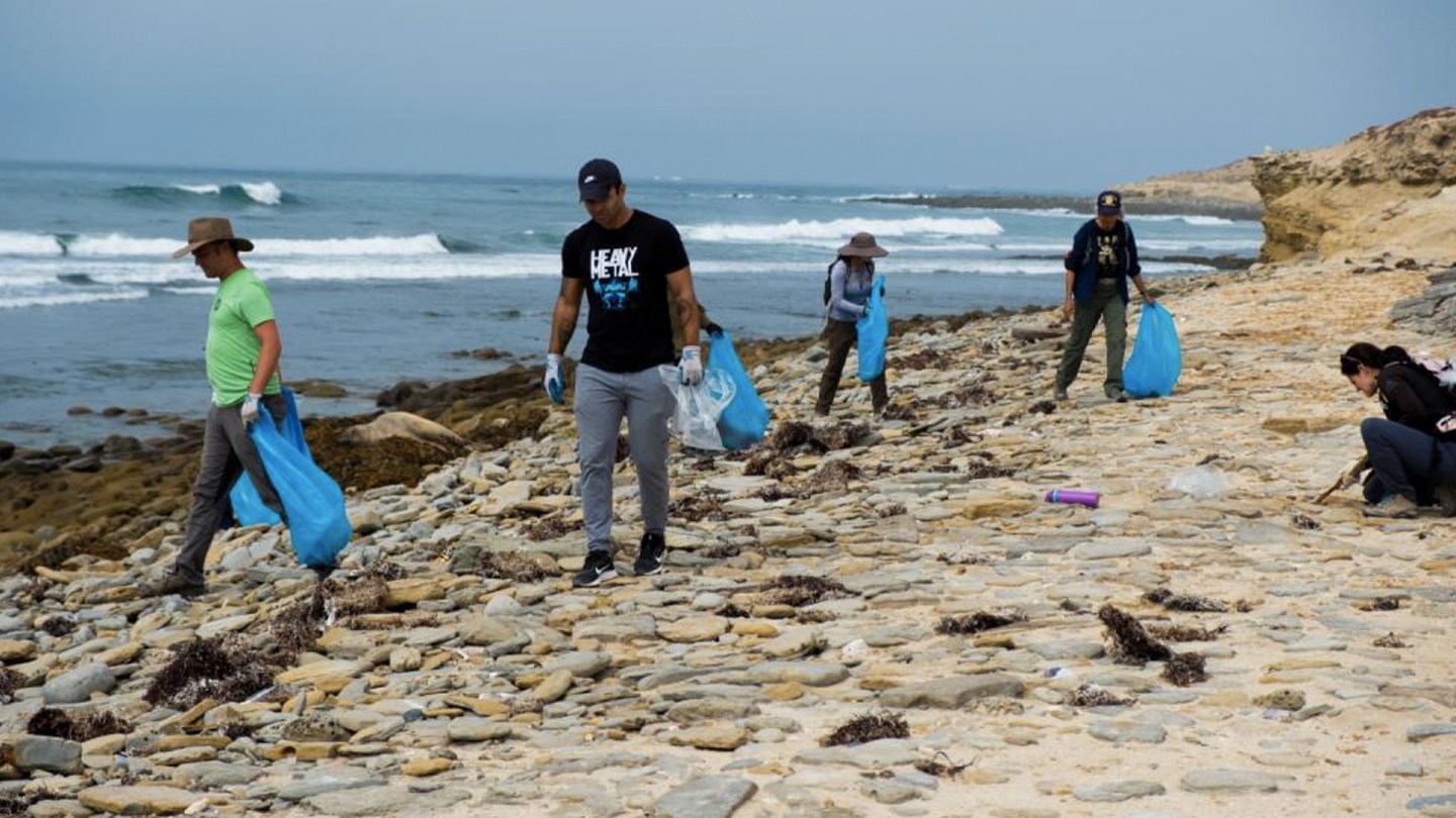 Sailors pick up 2000 pounds of trash on California's San Nicholas island