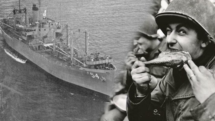 One ship delivered Thanksgiving dinner for soldiers in Europe in 1944