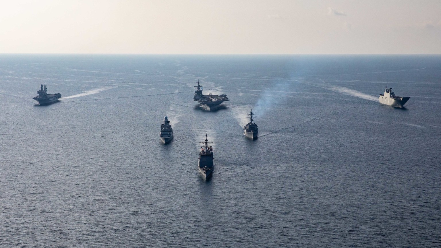 This is what it looks like when 3 aircraft carriers train in the Pacific