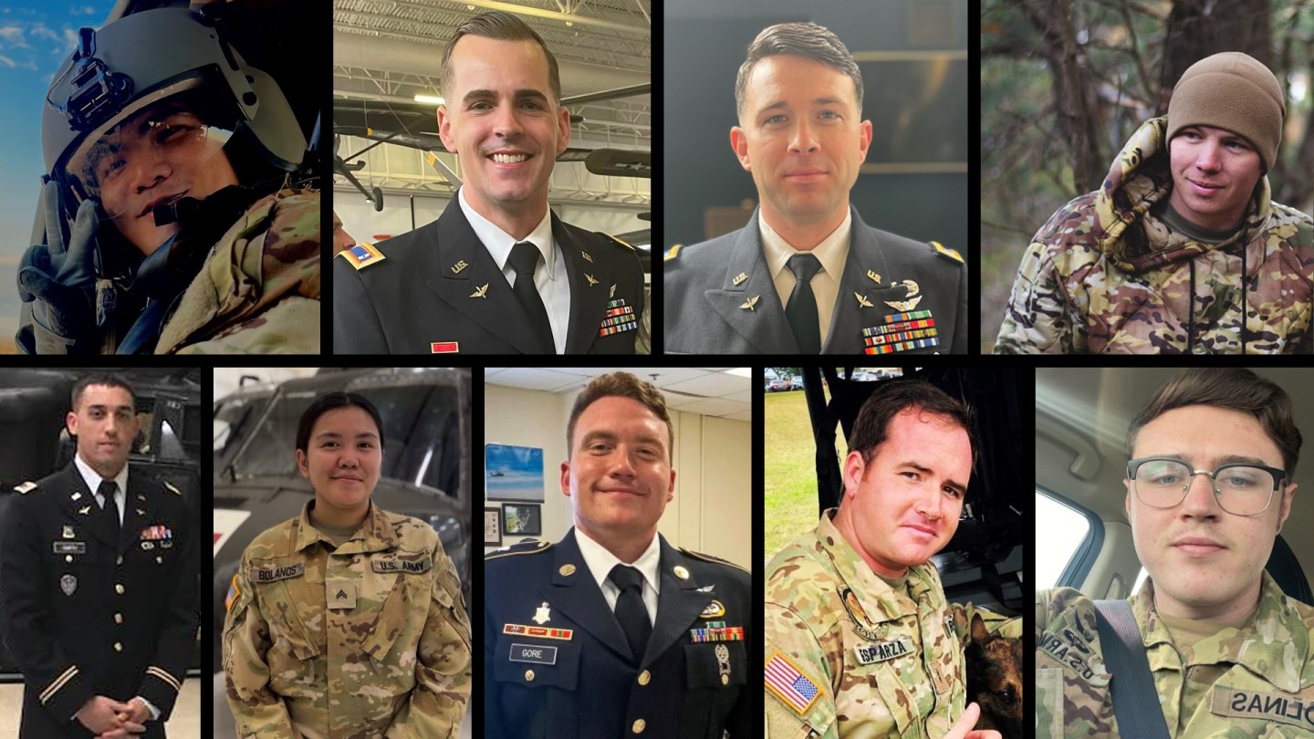 Army identifies 9 soldiers killed in dual Black Hawk crashes