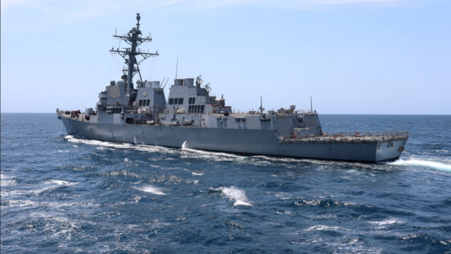 US Navy stops pirates off Yemen, two missiles land near destroyer ...