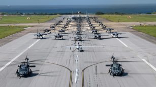 This 'elephant walk' had every plane needed for war in the Pacific