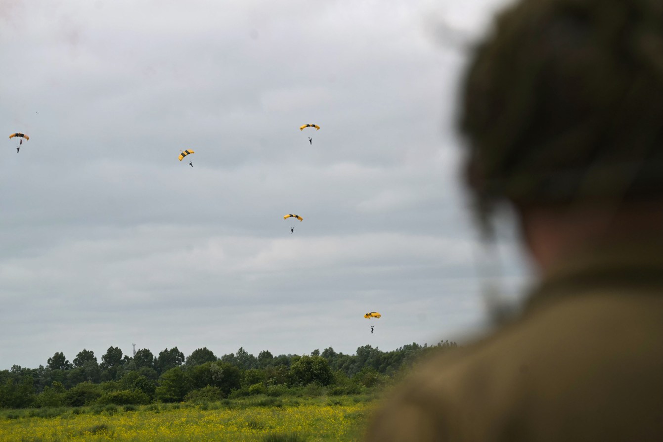 Veterans, civilians parachute over Normandy for D-Day anniversary