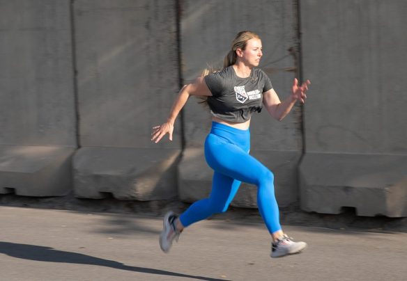 Marine training for winter Olympics Bobsled team while in Iraq
