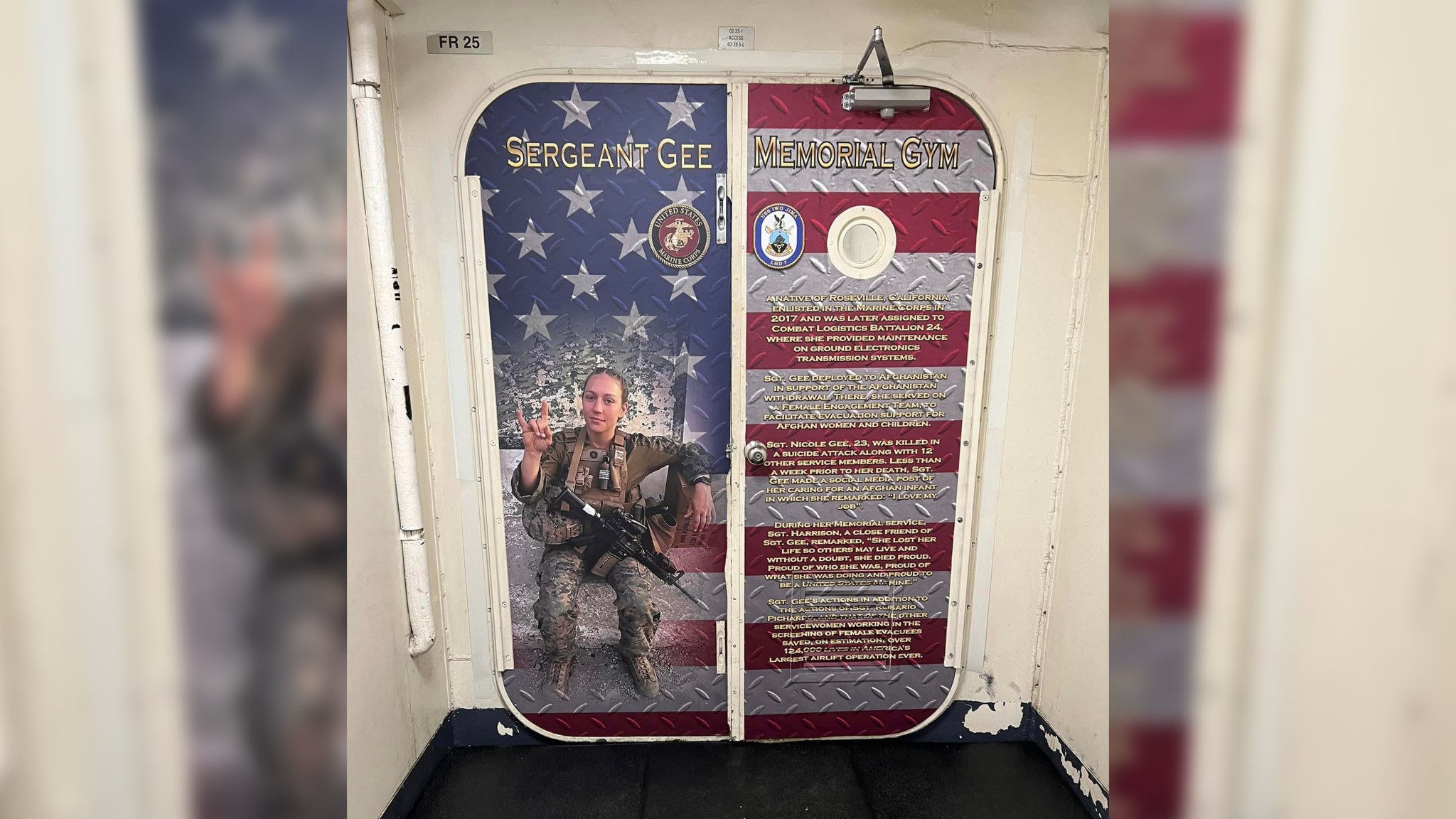 USS Iwo Jima dedicates gym to Marine killed at Abbey Gate