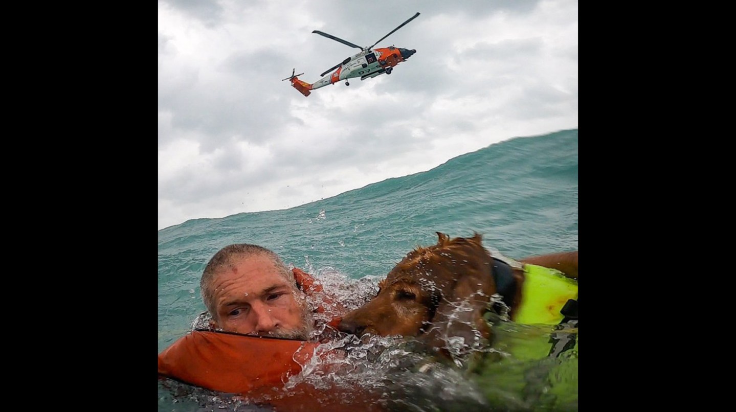A Florida man and his dog got an amazing Hurricane Helene 'rescue selfie'
