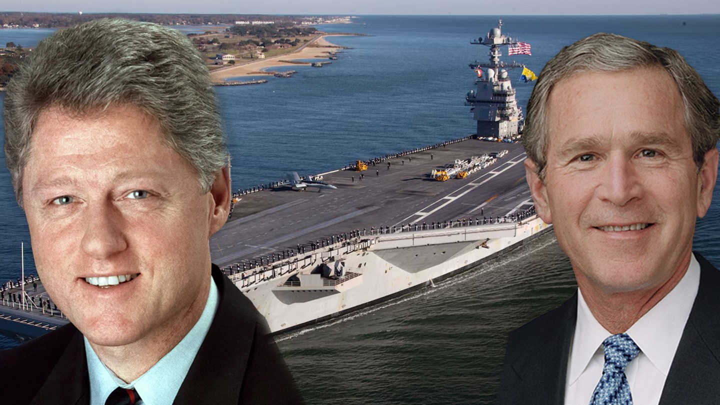 Two Navy aircraft carriers will be named for Bush and Clinton