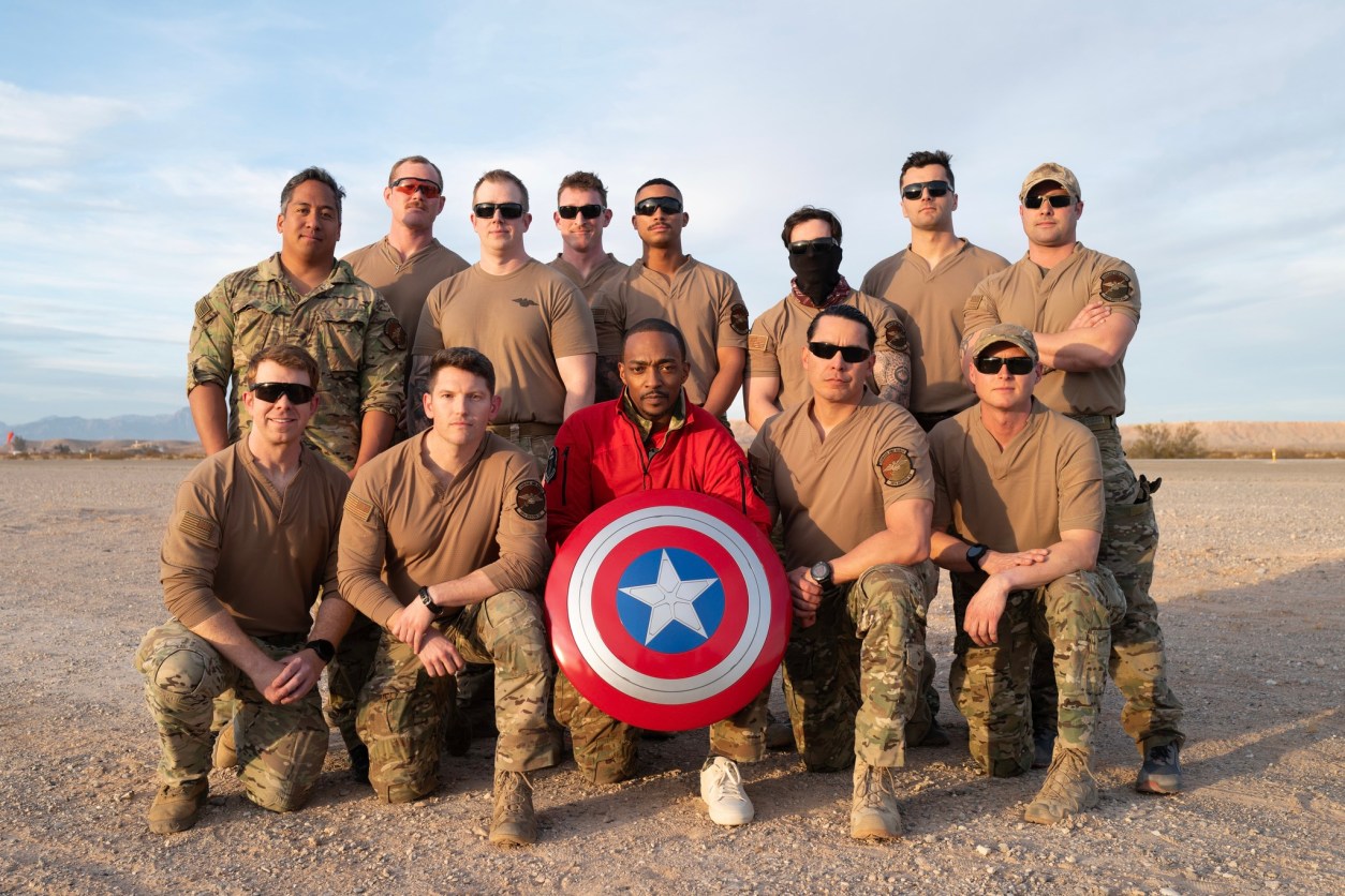 Air Force PJs took the new Captain America for a freefall jump