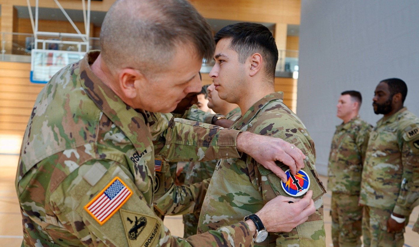 Army garrison soldiers are swapping their shoulder patches