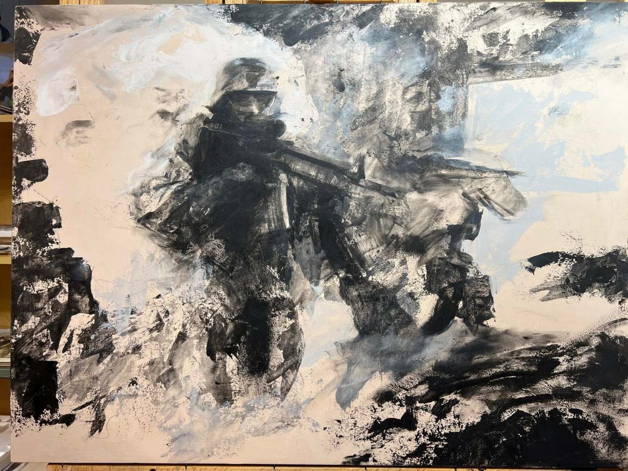 Marine veteran’s painting recreates urban combat in Fallujah