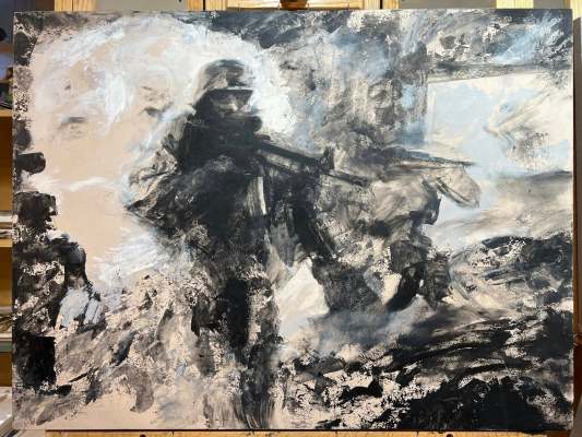 Marine veteran’s painting recreates urban combat in Fallujah
