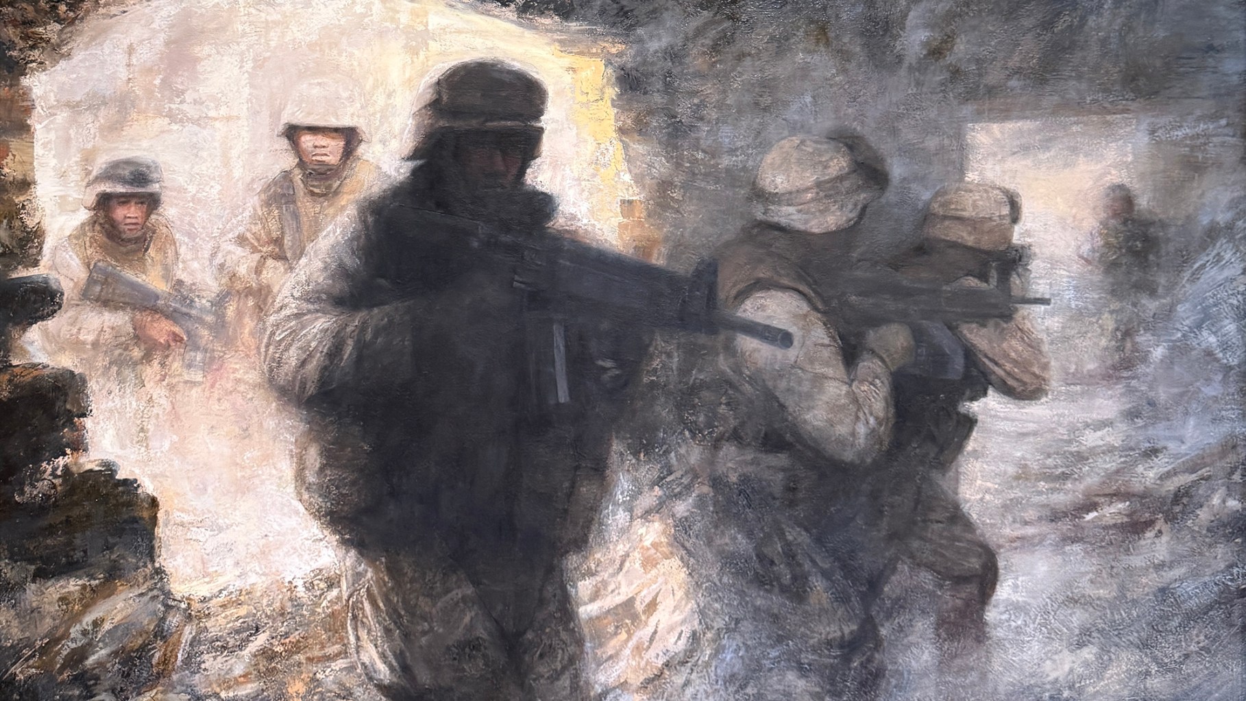 Marine veteran’s painting recreates urban combat in Fallujah