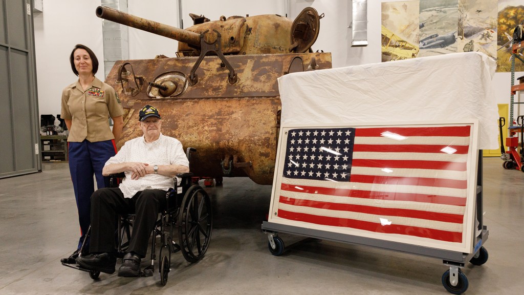 Marine veteran reunites with tank he drove on Iwo Jima