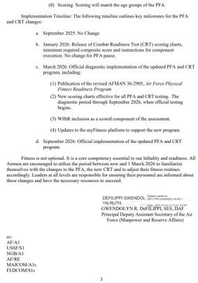 Air Force says viral combat fitness memo isn't real