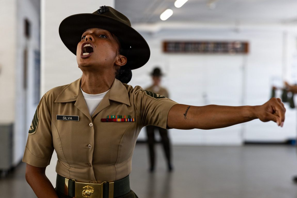 What it looks like when Marine recruits meet their drill instructors